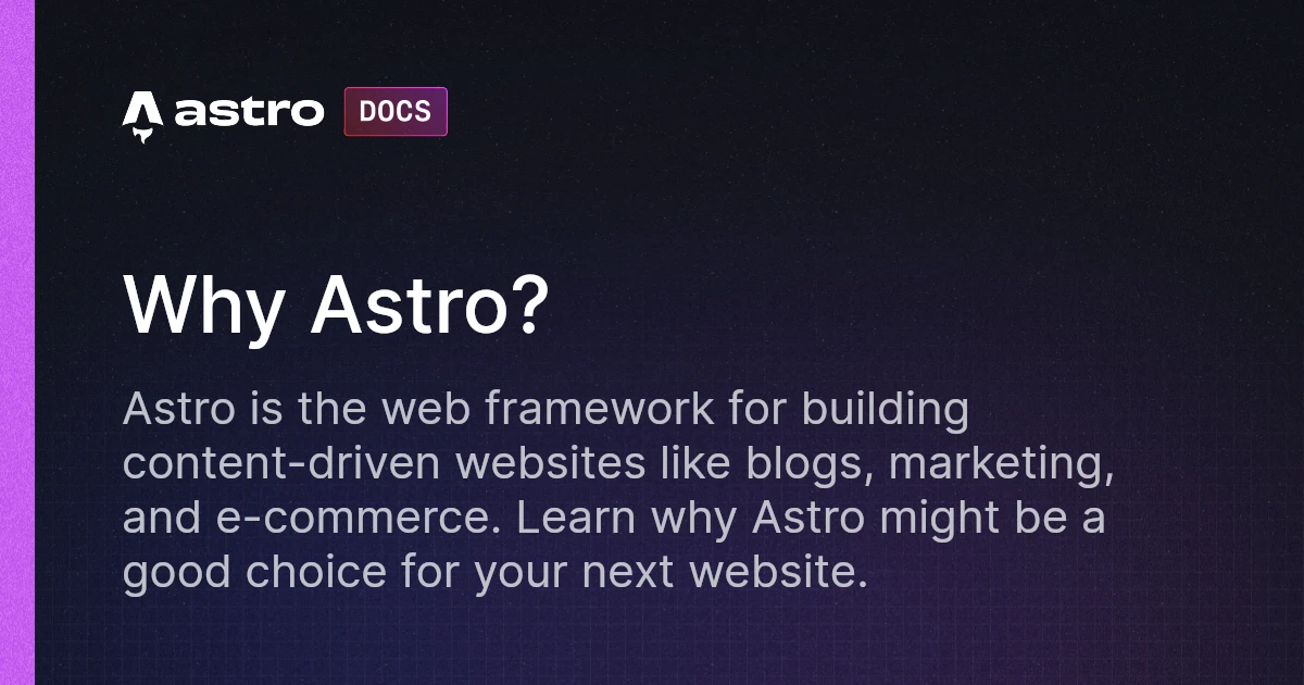 Why Astro? | Astro 中文文档