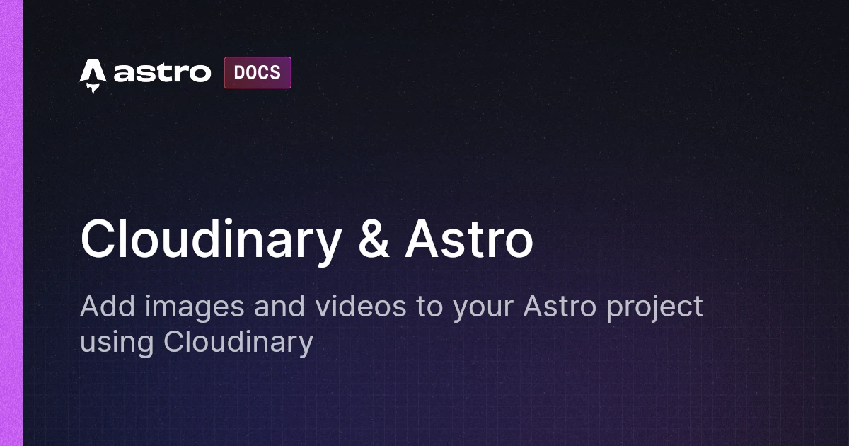 Cloudinary & Astro | Astro 中文文档