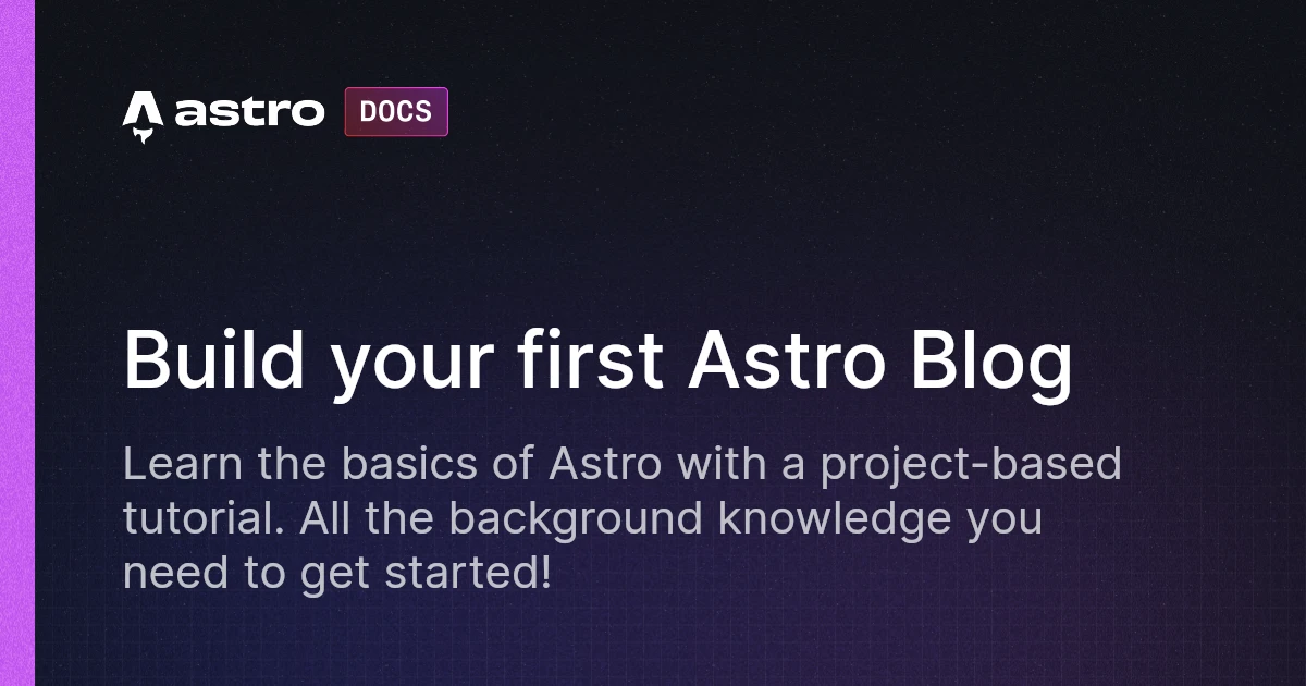 Build a blog tutorial | Docs